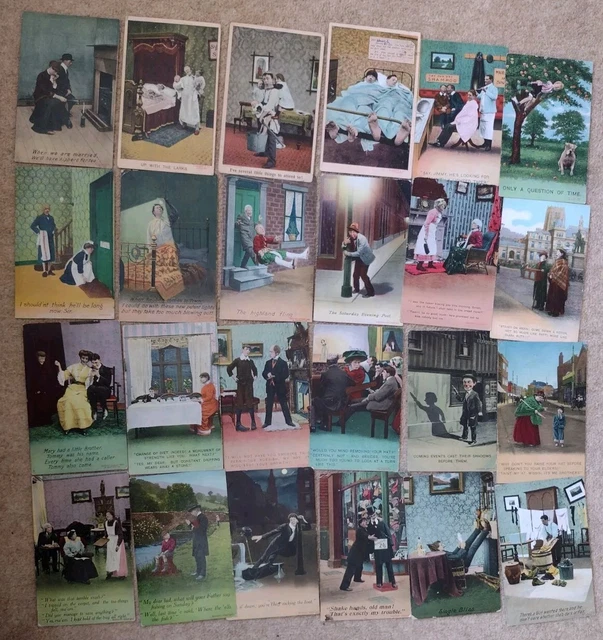 24 X LOT Of Bamforth Comic Postcards, Early 1900's £9.99 - PicClick UK