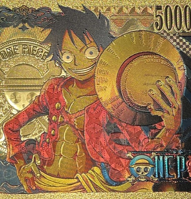 MONKEY D RUFFY One Piece Gold Banknote Anime Manga Cartoon Geschenknote ...