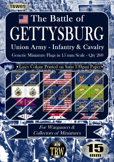 15MM FLAGS: GETTYSBURG Union Army - Generic Set of 260 (TW09) £19.95 ...