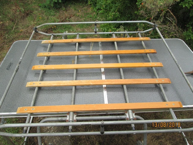 VINTAGE CLASSIC CAR Roof Rack Desmo Wooden Slats Mini Ford Vauxhall Bmc ...