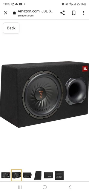 JBL SUB 12 inch Loaded Ported Subwoofer Enclosure For Vehicle Easy ...