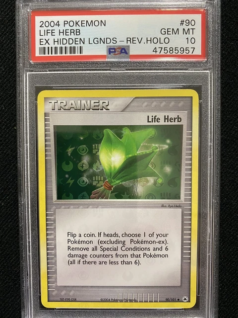 2004 POKEMON EX Hidden Legends Life Herb Reverse Holo 90/101 PSA 10 ...