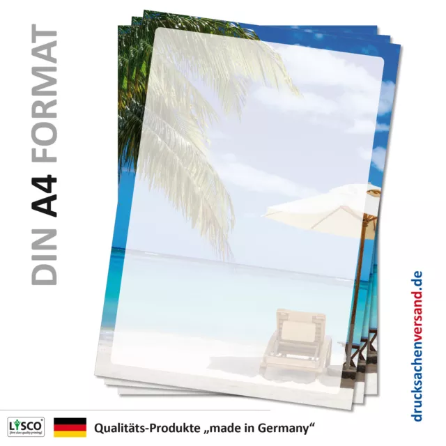 MOTIVPAPIER BRIEFPAPIER (STRAND-5069 DIN A4 25 Blatt) Sandstrand am ...