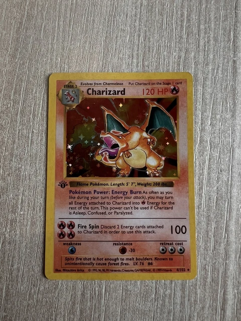 CHARIZARD - CARTA pokemon Set Base prima edizione 4 su 102 ENG EUR 251 ...