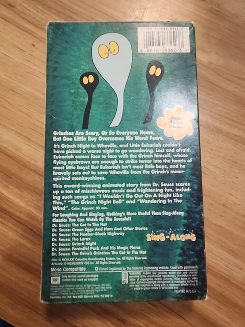 RARE - DR. Seuss - Grinch Night - Holiday VHS SING-ALONG CLASSICS - CBS ...