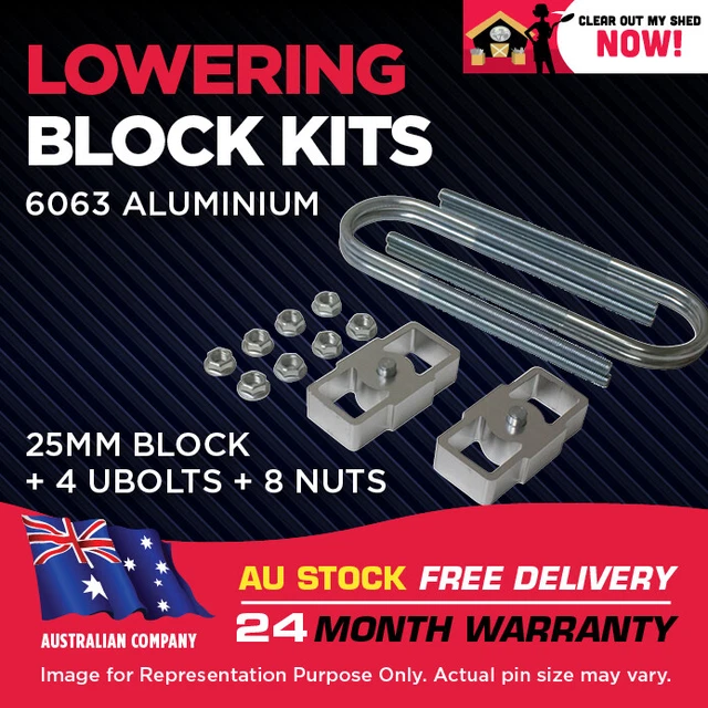 LOWERING BLOCKS KIT Ford Falcon XB XC XD XE XF 1" (25mm) 1966 - 1988 V8 ...