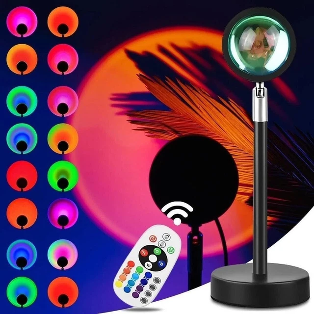 SUNSET LAMP PROJECTOR with 16 Colors LED & Remote Control | Mood & Room ...