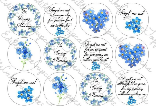 IN LOVING MEMORY Cupcake Toppers Memorial Funeral Cake Edible Icing £2. ...