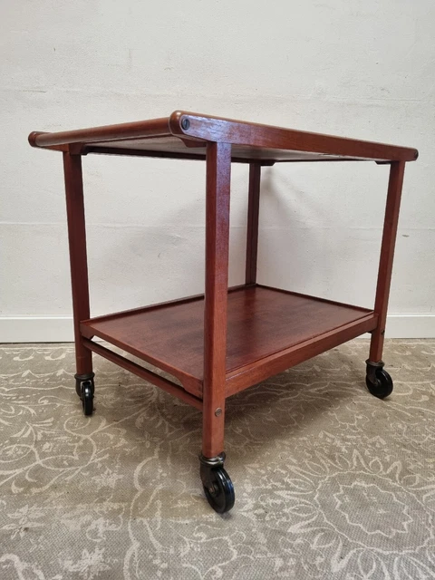 VINTAGE STAPLES DRINKS trolley Teak Mid century Removeable trays Retro ...