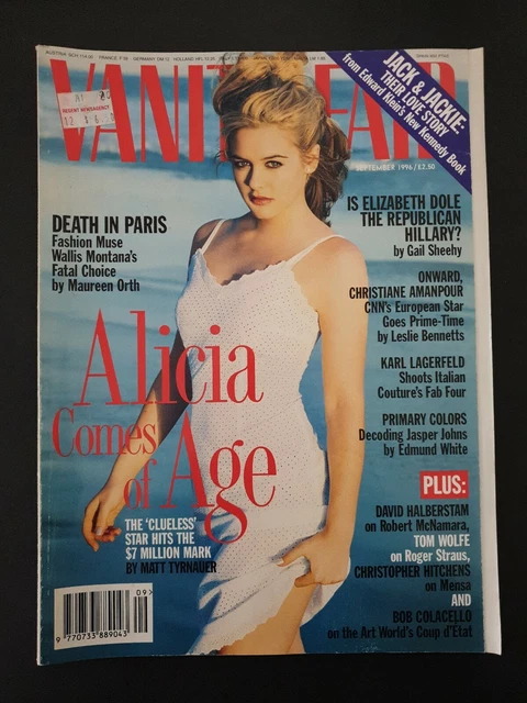 VANITY FAIR MAGAZINE - September 1996 ALICIA SILVERSTONE Cover JFK $19. ...