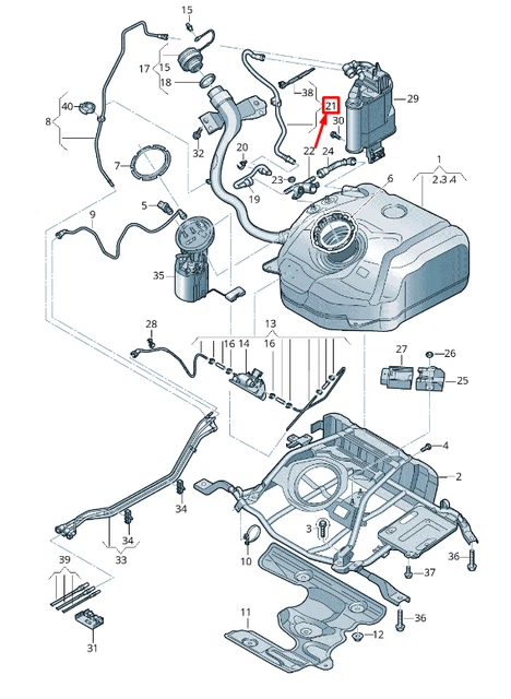 NEW VW GOLF Vii 5G Mk7 Fuel Tank Breather Line 5Q0201160T Genuine £68. ...