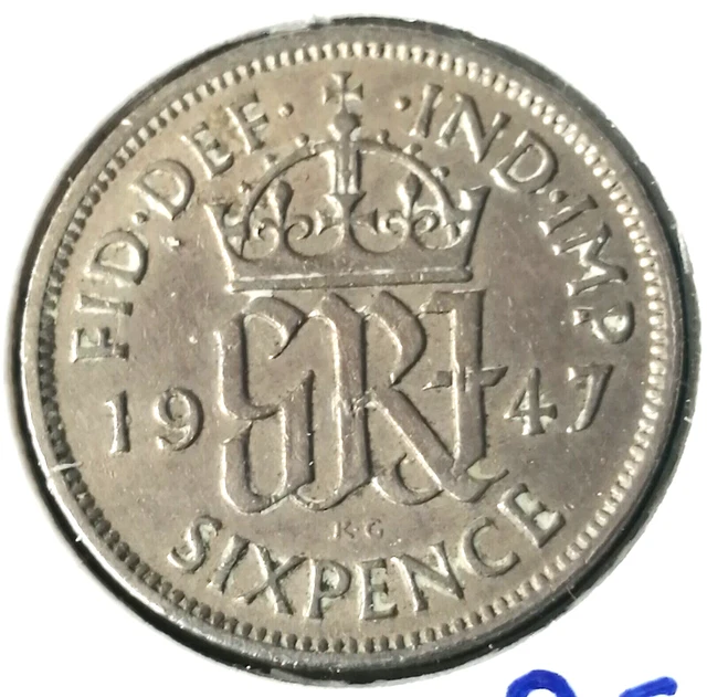 GEORGIVS VI SIXPENCE 6d COIN ( DATED 1947 ) MINT CONDITION REF MH331 £1 ...