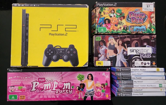PS2 PLAYSTATION 2 slim Console boxed cords controller working + Heaps ...