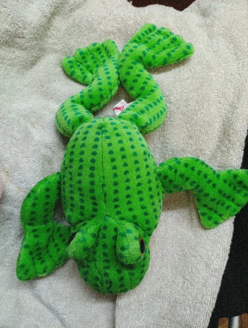 DAKIN FROG WITH Croak Rattle Sound 1998 Plush Soft Toy Stuffed Animal ...