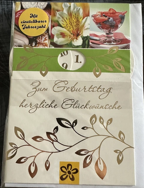 DREHZAHLEN GLÜCKWUNSCHKARTE ZUM Geburtstag Karte Mit Umschlag Karten Wünsche 6 EUR 1,00 ...
