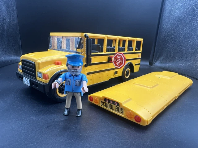 PLAYMOBIL CITY YELLOW School Bus Toy Vehicle With Lights & Driver ...