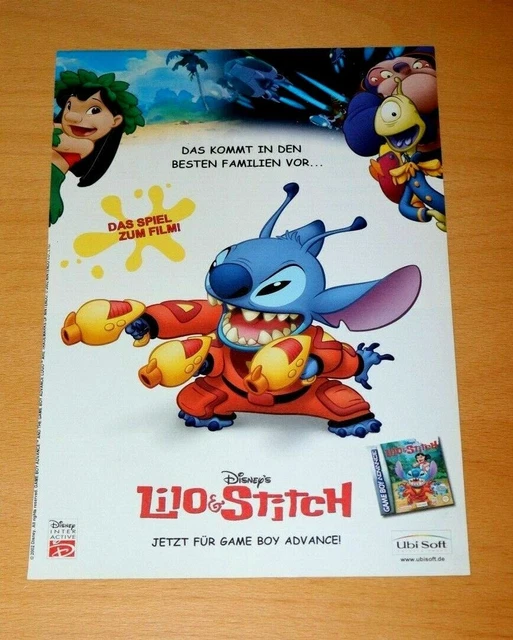 2002 DISNEY'S LILO & Stitch Game Boy Advance GBA Rare Poster / Ad Art ...