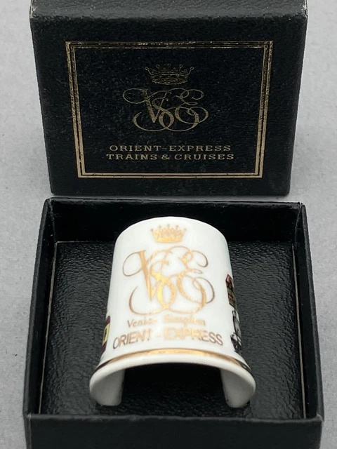 VINTAGE ORIENT EXPRESS train fine bone china thimble including original ...