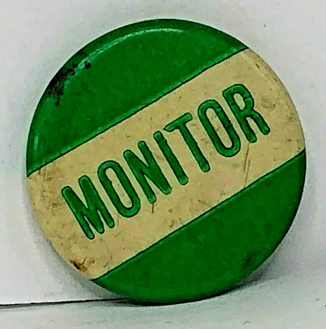 VINTAGE TIN SCHOOL Monitor Pin Badge Tin & Vinyl 22 mm diameter £10.91 ...