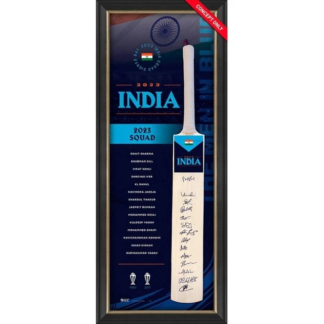 INDIA 2023 ICC Cricket World Cup Squad Signed Framed Limited Edition ...