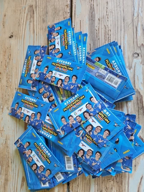 60 BUSTINE AZZURRI Adrenalyn 2024 Figurine Panini Esselunga Trading ...