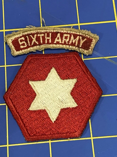 ORIGINAL WWII 6TH Army US Military Patch W/ Tab £15.85 - PicClick UK