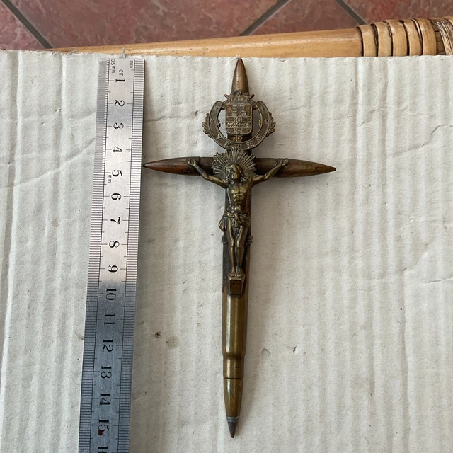 OLD WORD WAR One Ww1 Shell Case Brass Trench Art Crucifix Cross Ypres £ ...