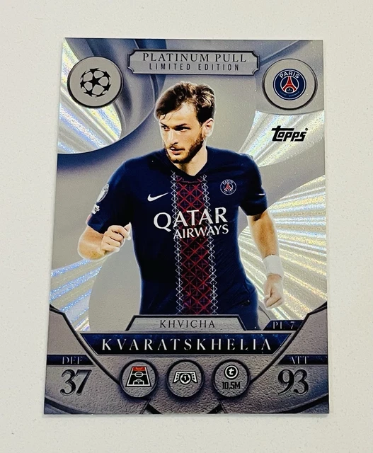 KHVICHA KVARATSKHELIA PLATINUM Pull Card # PL7 - Topps Match Attax 2025 ...
