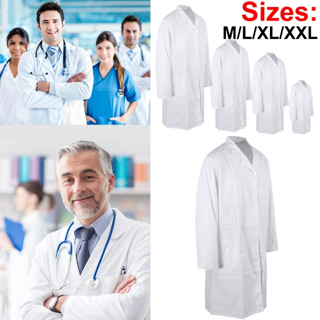 WHITE LAB COAT Laboratory Medical Uniform Warehouse Doctor Overall Food ...
