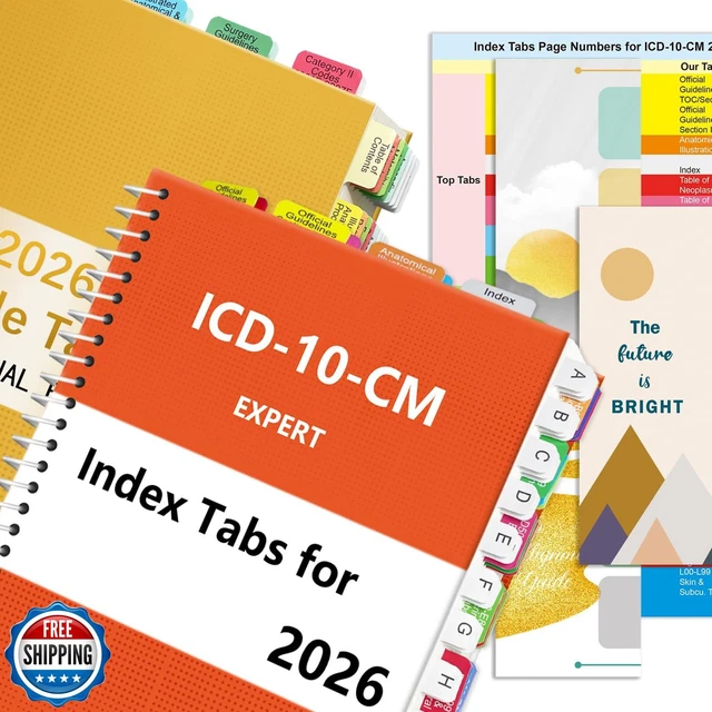 UPGRADED INDEX TABS for CPT 2026 + ICD-10 -CM 2026 AAPC Version, £33.43 ...