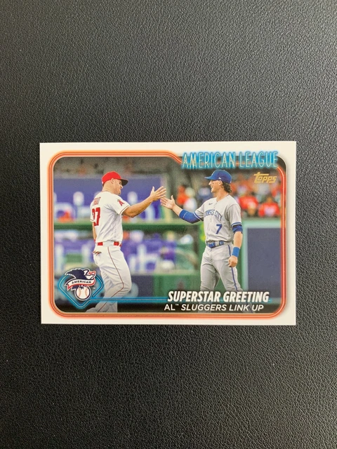 2024 SERIES 2 Superstar Greeting Bobby Witt Jr. Mike Trout miroir en or ...