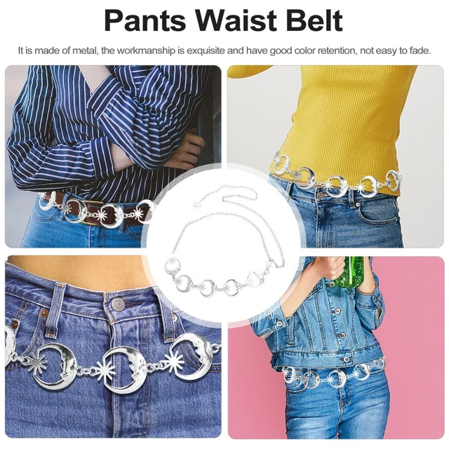 SET OF AND Moon Band Waist Chain Miss Women's Buckle Trouser Belt Pants ...