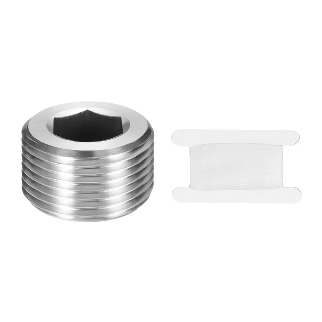 STAINLESS STEEL PIPE Plug 1" NPT Male Hex Internal Socket Silver £9.32 ...