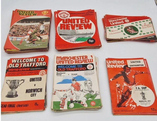 UNITED REVIEW MANCHESTER United Programmes Football JOB LOT X 118. £69. ...