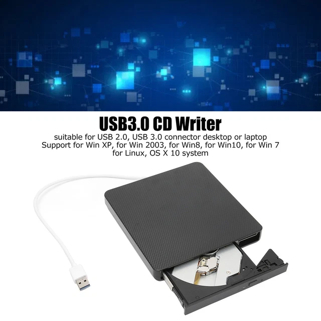 EXTERNAL DVD WRITER Black DVD Writer ABS Shell For Desktop Computer For ...