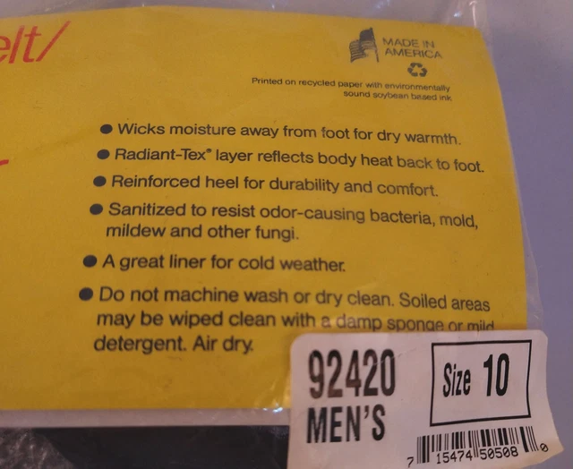 LACROSSE MEN'S WOOL Felt/Polypropylene Plus Radiant-Tex Boot Liners ...