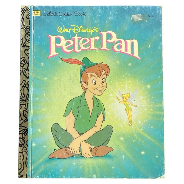 PETER PAN LITTLE Golden Book Walt Disney Vintage 104-68 Tinker Bell HC ...