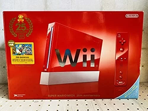 NINTENDO WII SUPER Mario Bros 25th Anniversary Red Game Console ...