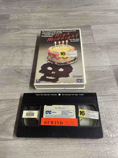 HIGH MIDNIGHT (1979) Horror. Big Box Ex Rental VHS Video Tape Pre Cert ...