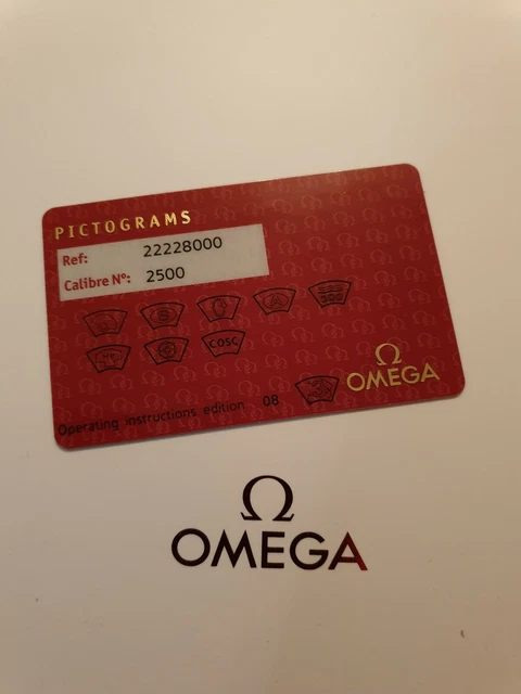 OMEGA SEAMASTER DIVER 300M Co-Axial 36.25mm 2222.80.00 Pictograms Card ...