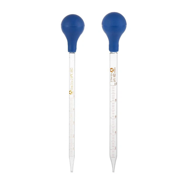 TEST TUBES LIQUID Transfer Glass Dropper Graduated Pipettes Rubber Head ...
