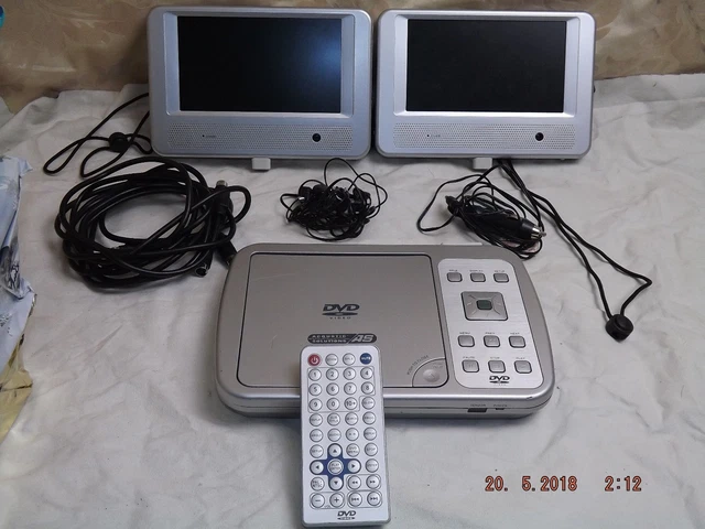 ACOUSTIC SOLUTIONS DVD-263 In Car DVD Player With cables 2 Screens & Remote £22.60 - PicClick UK