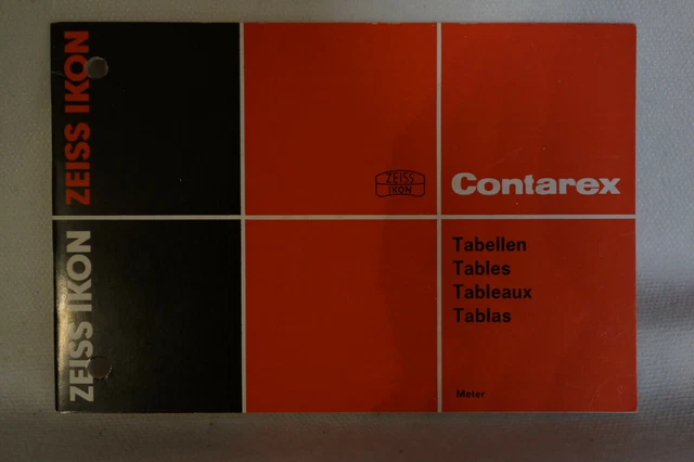 ZEISS IKON CONTAREX Tabelen Tables Tableaux. Tablas-A268 £11.58 ...