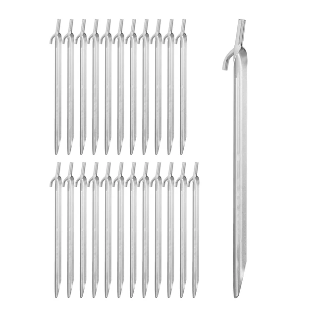 PICCHETTI DA TENDA in acciaio zincato, set da 24, pioli ancoraggio ...