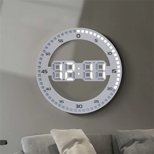 HORLOGE MURALE NUMÉRIQUE fonctionnelle avec grand écran et fonctionnalités co EUR 54,98 ...
