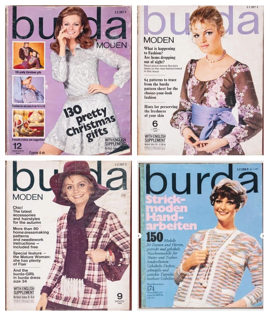 BURDA SEWING PATTERN Magazine Bundle 1969 1970 Vintage *READ* For Reference Only £19.99 ...