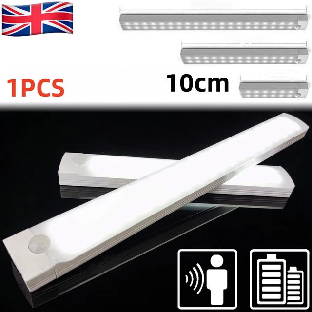 10CM LED CABINET Light USB Rechargeable Strips PIR Motion Detection ...