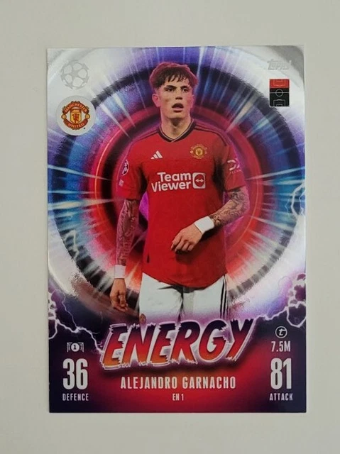 2023-24 MATCH ATTAX UEFA - Alejandro Garnacho Energy Foil Card EN 1 ...