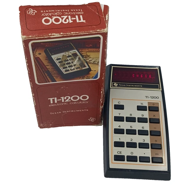 TEXAS INSTRUMENTS TI-1200 Electronic Calculator Vintage With Box Tested ...