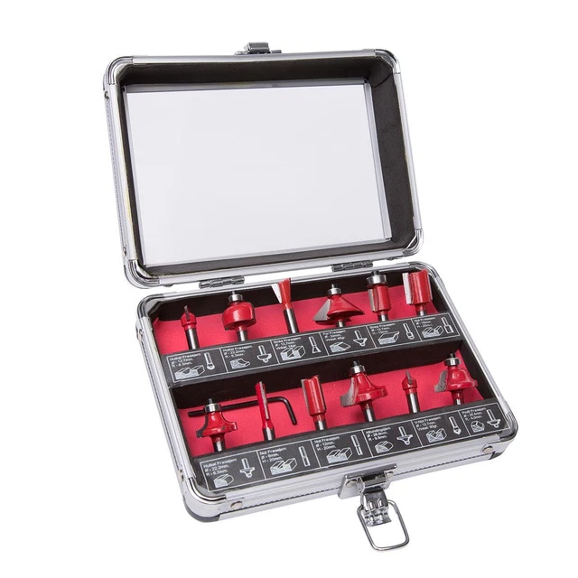 WOLF 12PC 1/4” Shank Router Bit Set in Carry Case £24.99 - PicClick UK